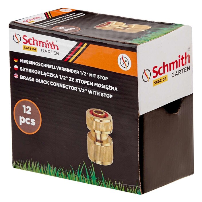 Set 12 cuple rapide, Schmith, Alama, 1/2", Auriu - eMAG.ro