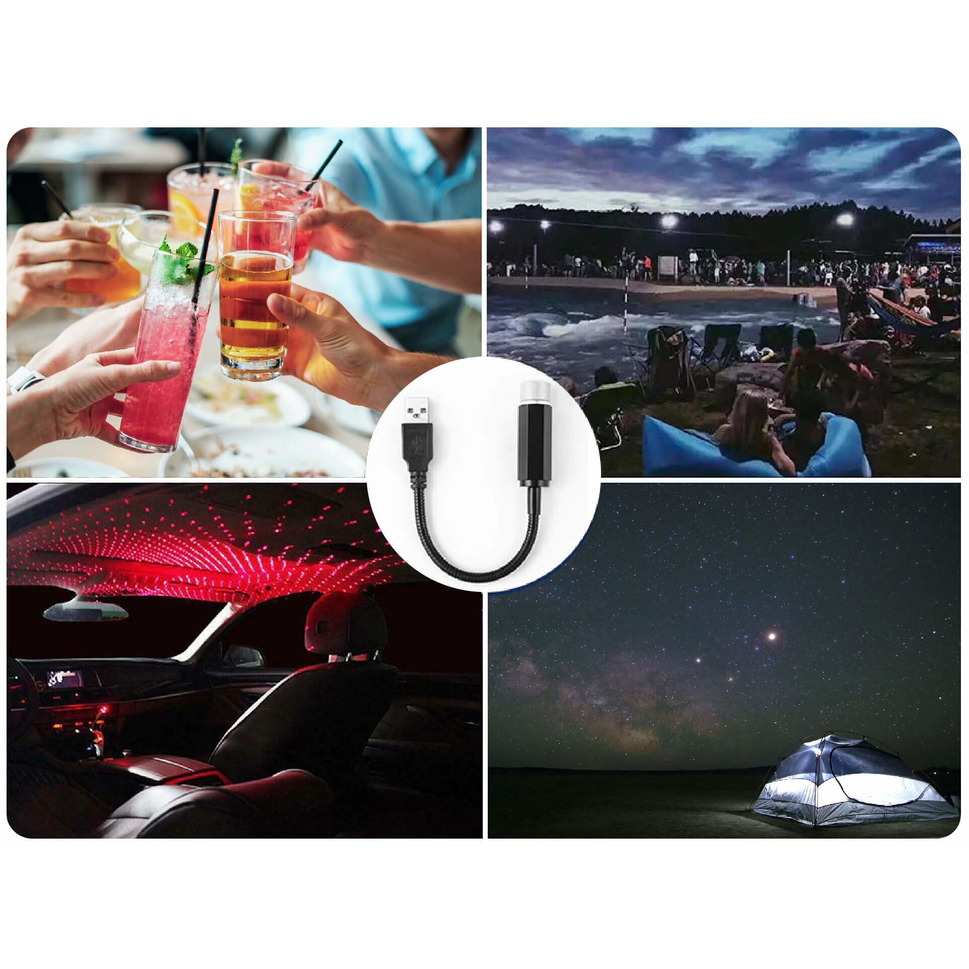 Lampa cu laser pentru plafon auto, SkyLight, alimentare USB, Rosu - eMAG.ro