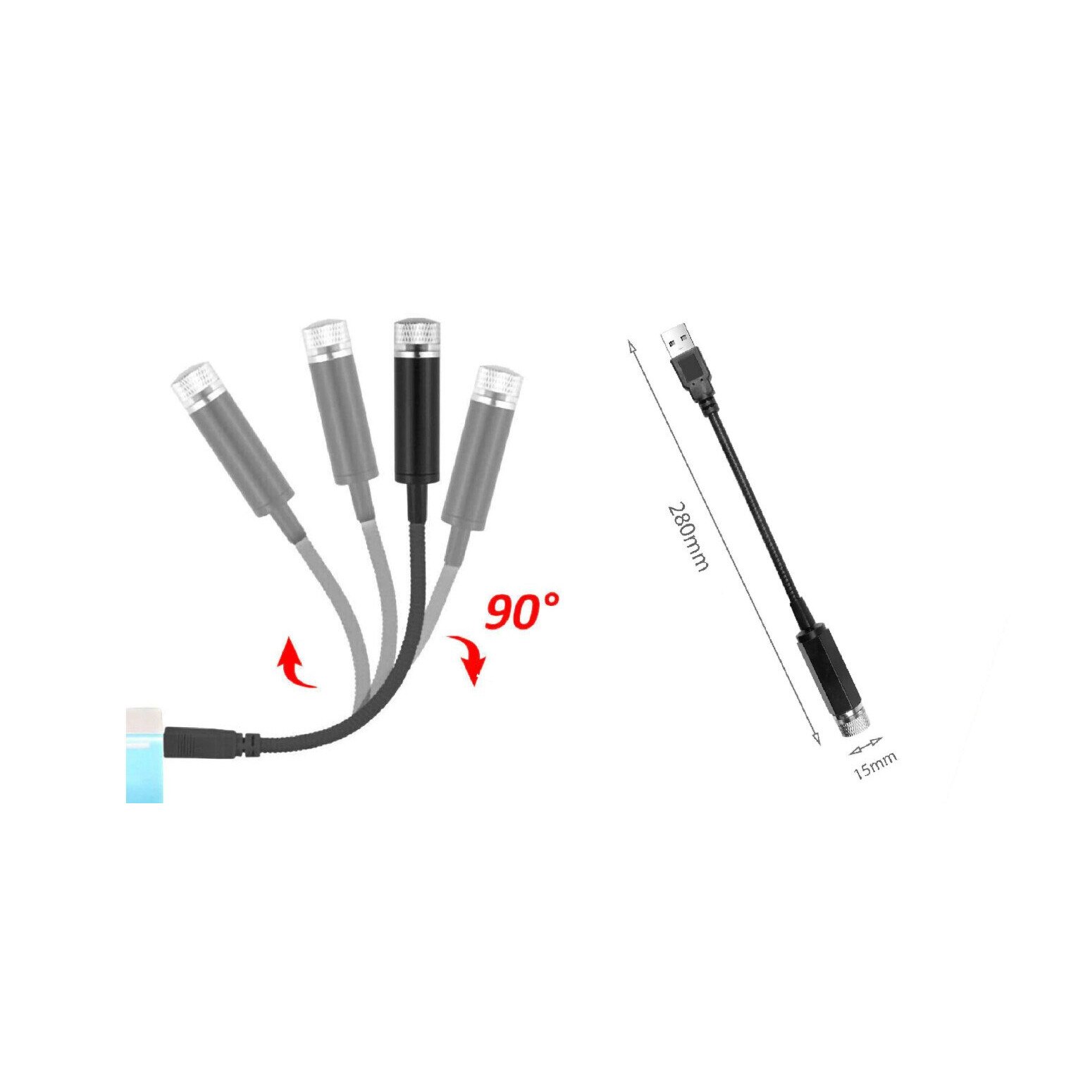 Lampa cu laser pentru plafon auto, SkyLight, alimentare USB, Rosu - eMAG.ro