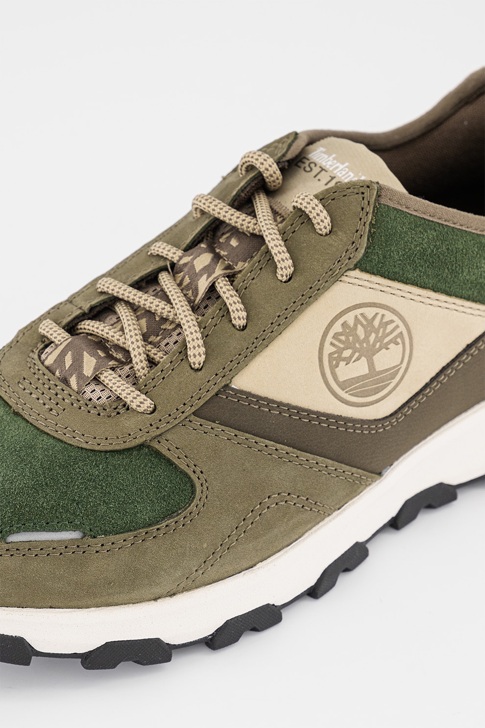 Timberland, Pantofi sport din piele si piele intoarsa cu model ...