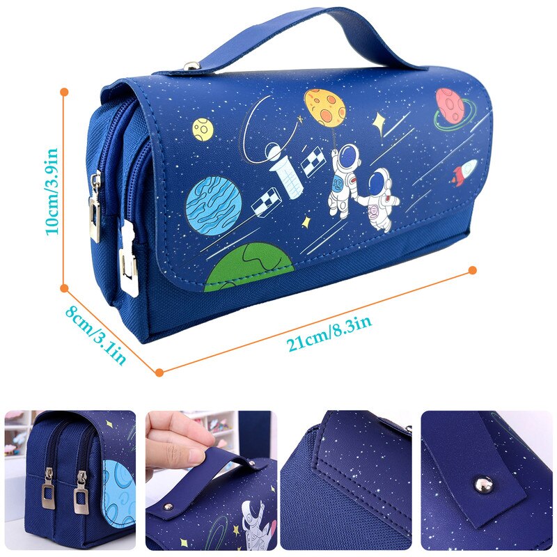 Penar copii, Astronauti, 2 Compartimente, Panza, Albastru - eMAG.ro