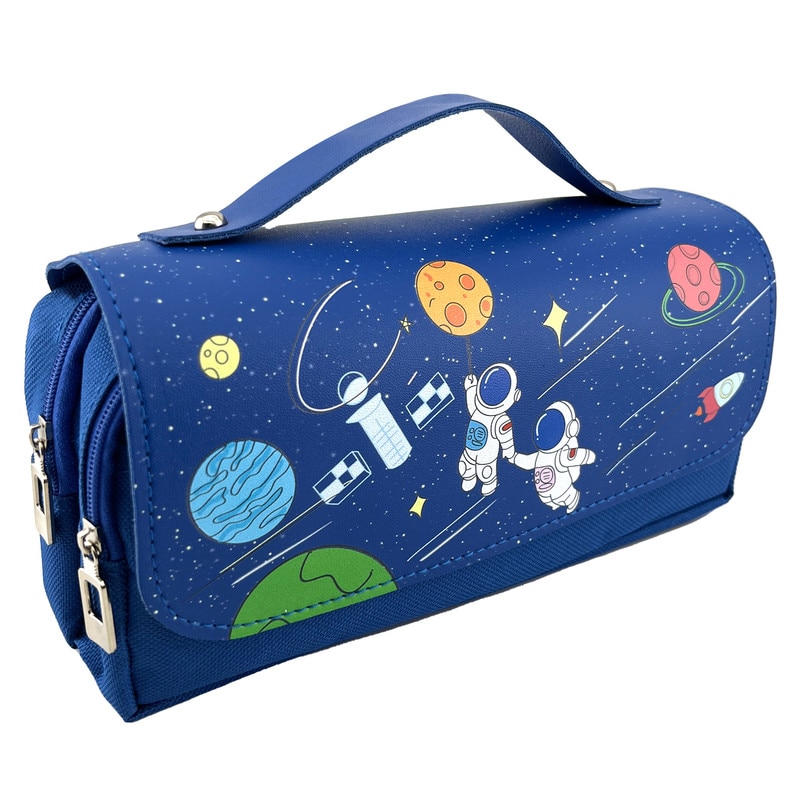 Penar copii, Astronauti, 2 Compartimente, Panza, Albastru - eMAG.ro