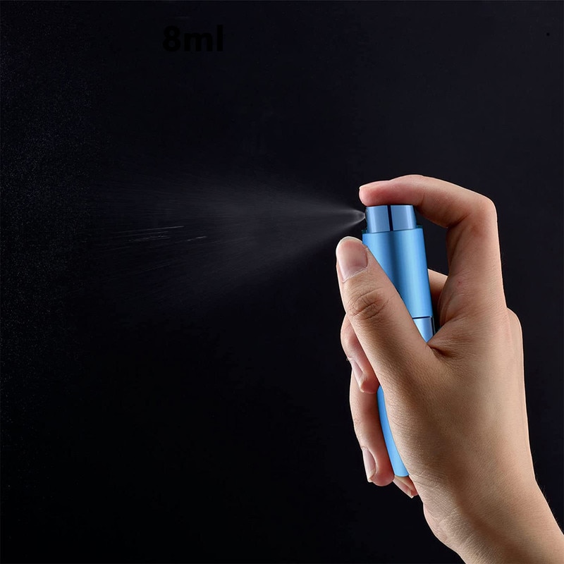 Set 2 sticle de parfum reincarcabile, 8ml, Aluminiu, Albastru/Roz - eMAG.ro