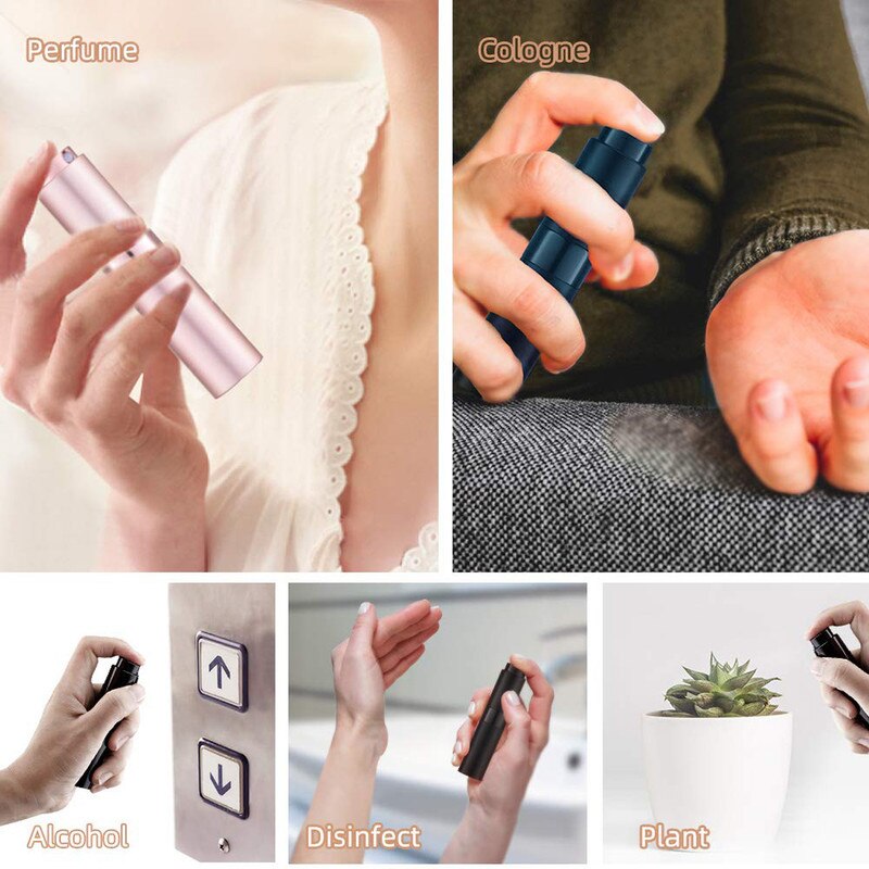 Set 2 sticle de parfum reincarcabile, 8ml, Aluminiu, Albastru/Roz - eMAG.ro