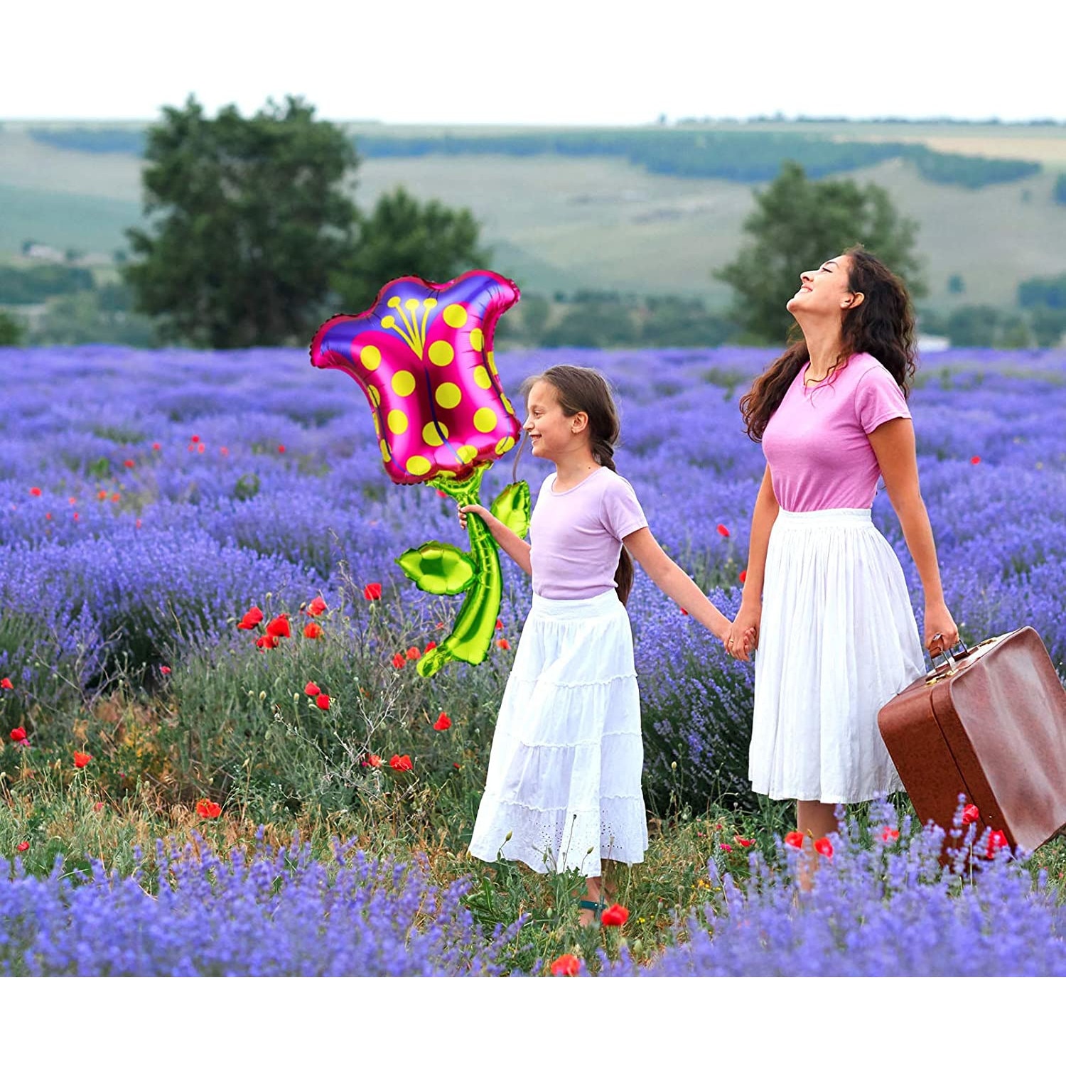 Balon, JIYUANG, Floare, 90cm, Multicolor - eMAG.ro