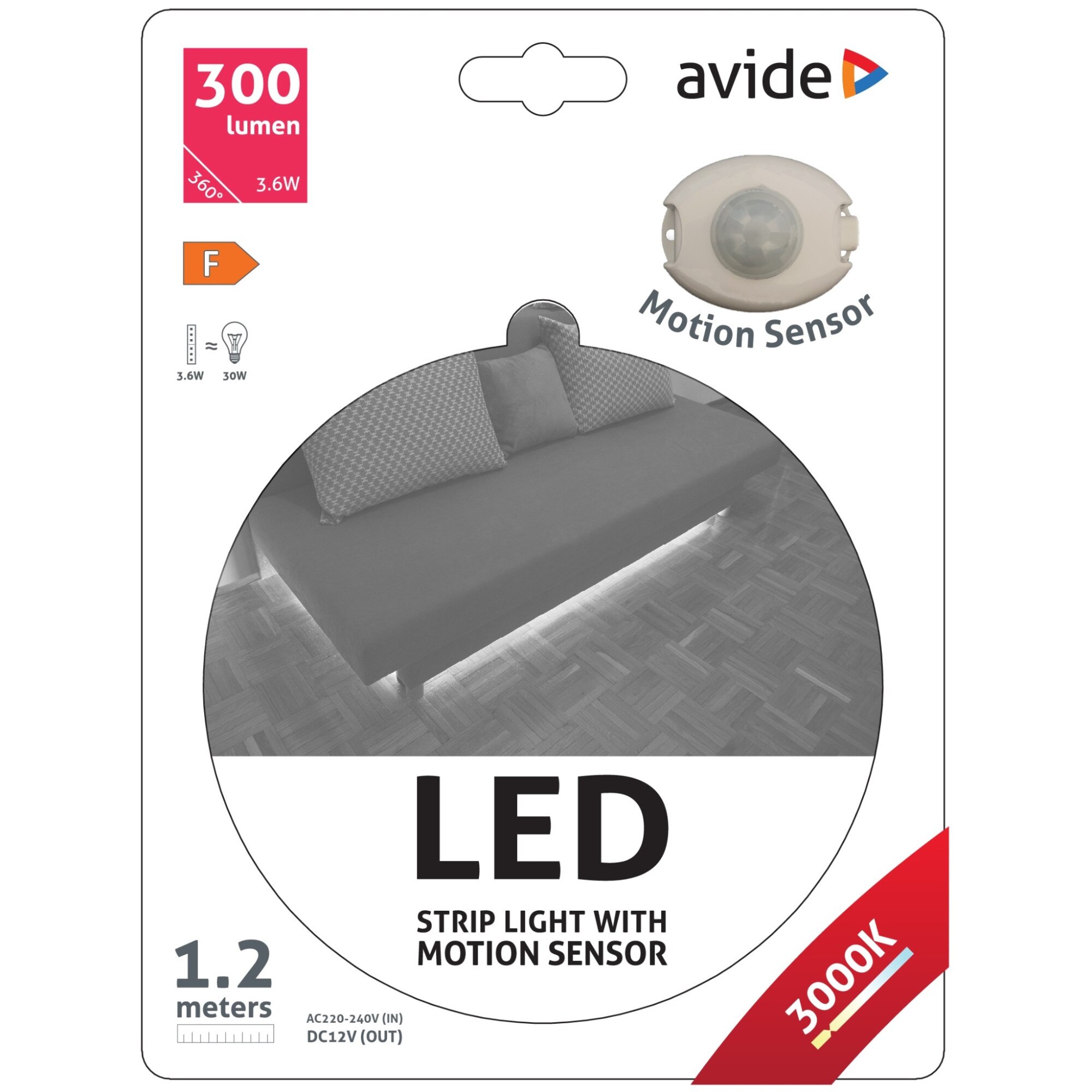 Avide LED лента за осветление на легло със сензор за здрач, сензор за ...
