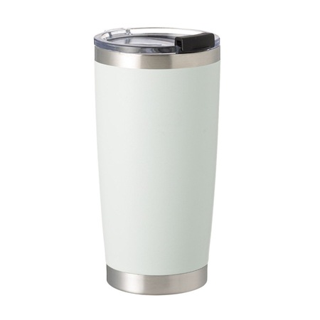 Termos cafea inox, alb, cu capac transparent cu duza si inel silicon ...