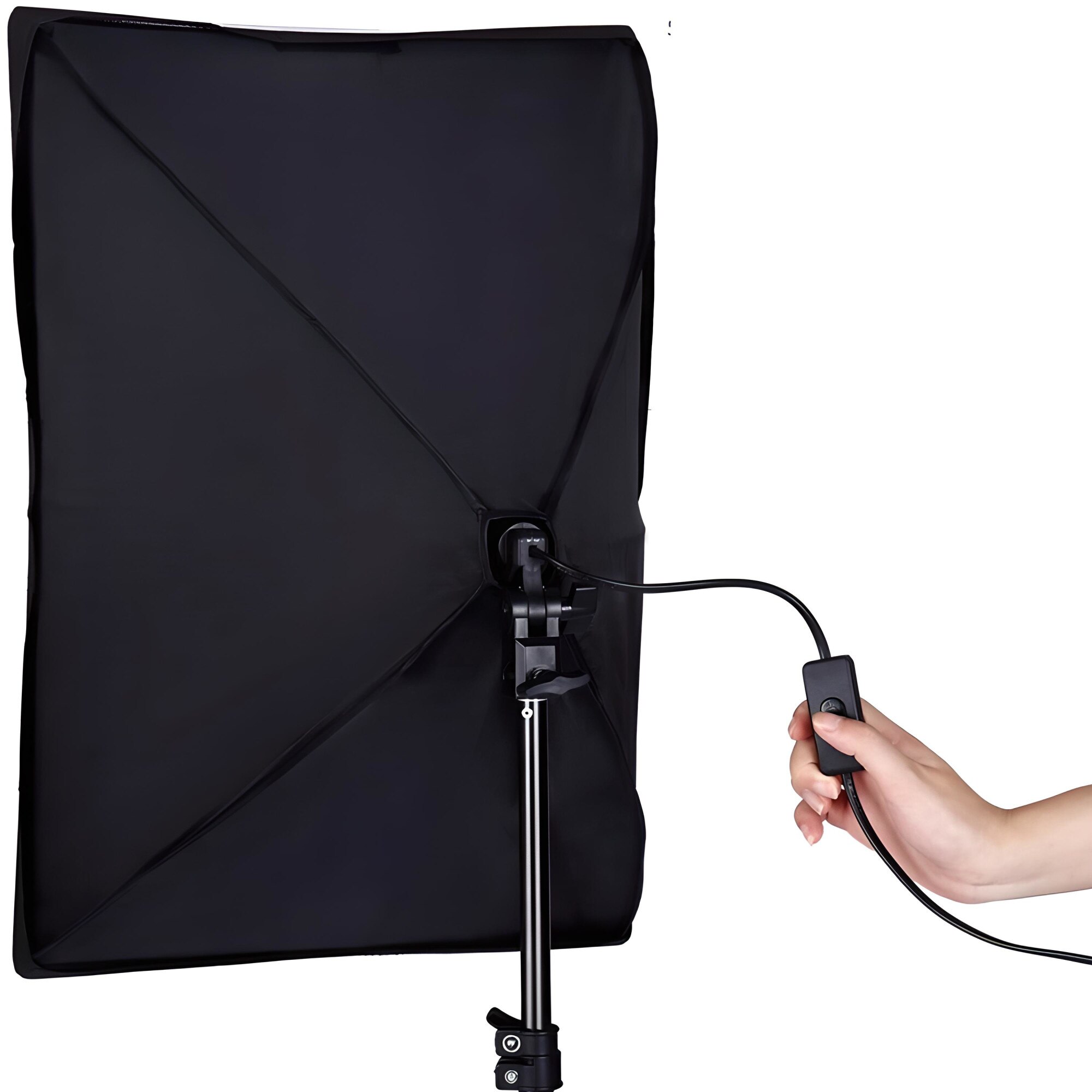 Set de lumini pentru studio cu 2 softbox 50x70, becuri neutre 2 x 35W ...