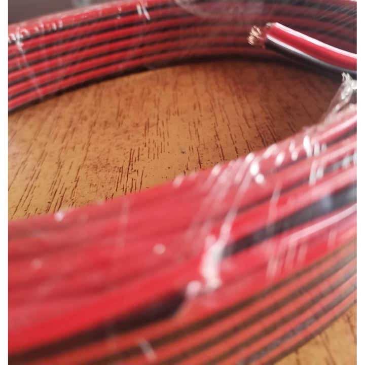 Cablu boxe 0,75x100 m, rosu-negru - eMAG.ro