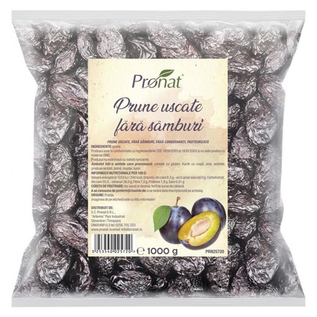 Prune Uscate Fara Samburi 1 kilogram Pronat - eMAG.ro