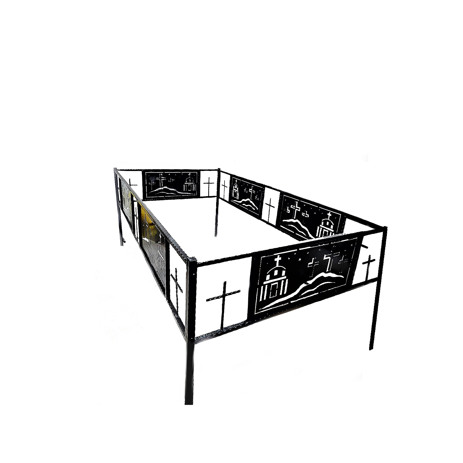 Gard imprejmuire mormant, din tabla decupata, 230 x 125 cm - eMAG.ro