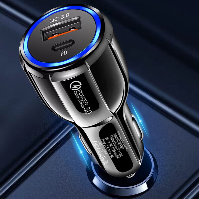 Incarcator auto 38W, USB 3.1A si PD Type C 20W, negru - eMAG.ro