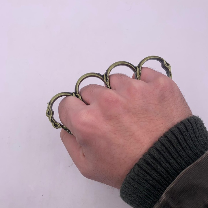 Pumnal Tip Box, Autoaparare, Model 4 Cranii in Foc, Verde, Dalimag ...