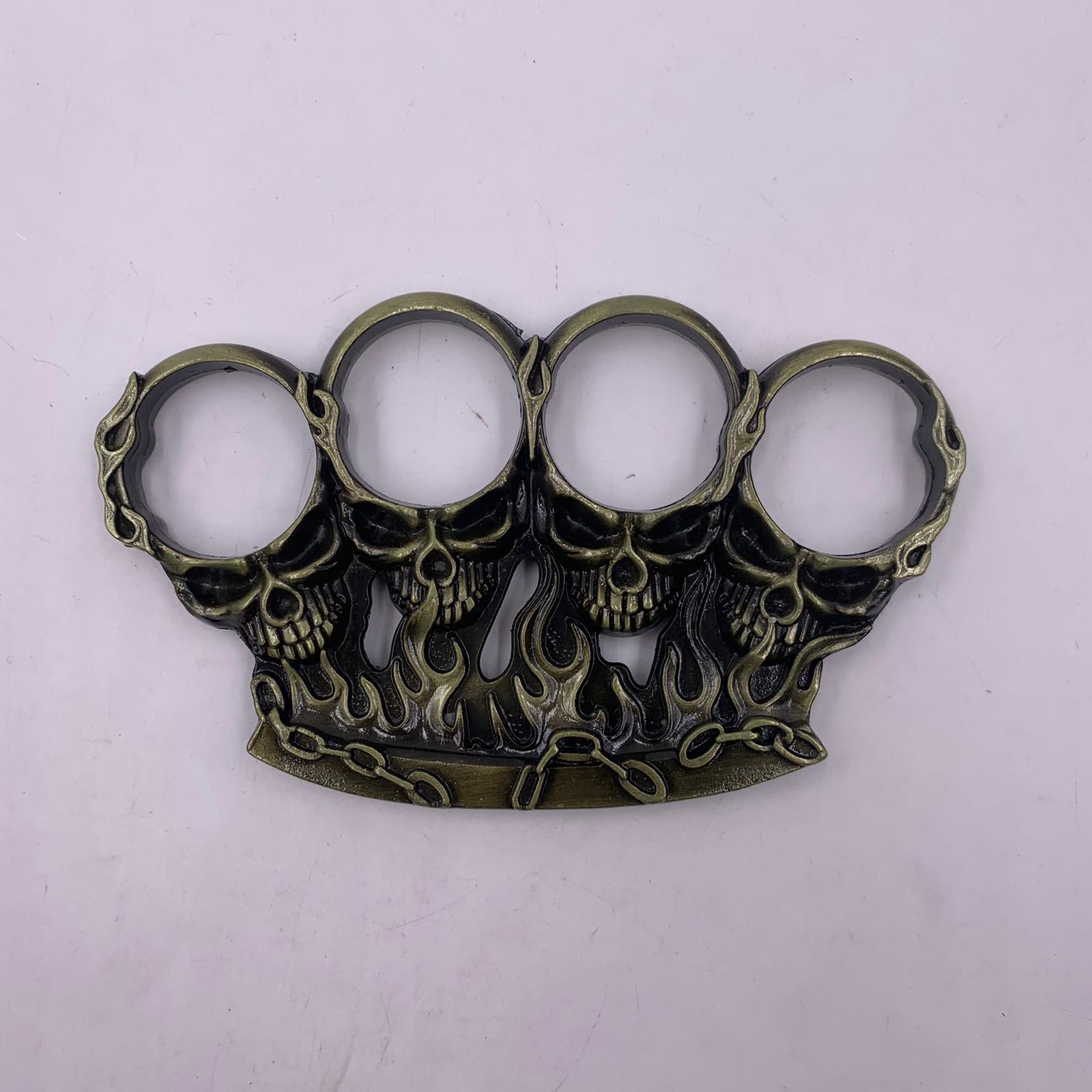 Pumnal Tip Box, Autoaparare, Model 4 Cranii in Foc, Verde, Dalimag ...