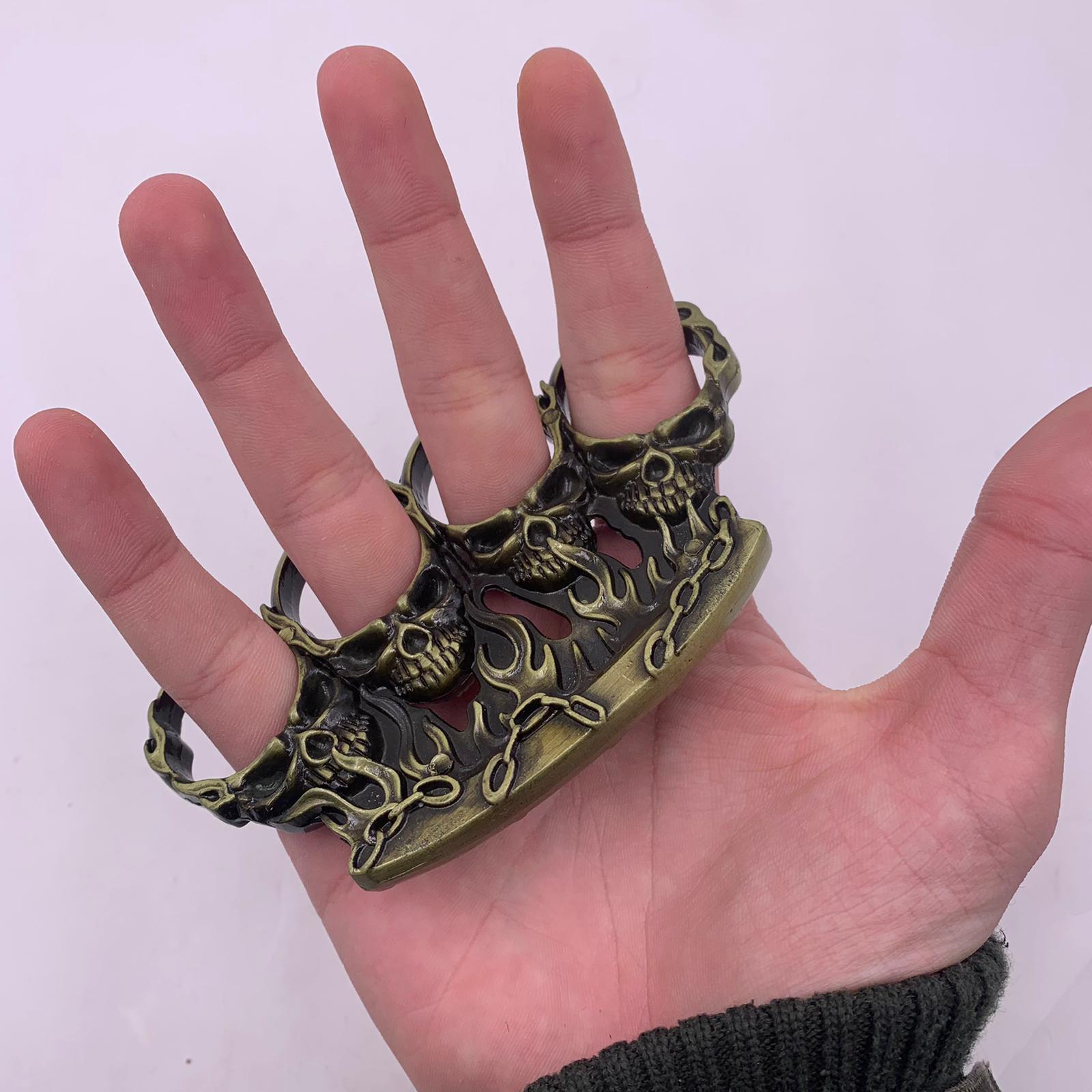 Pumnal Tip Box, Autoaparare, Model 4 Cranii in Foc, Verde, Dalimag ...