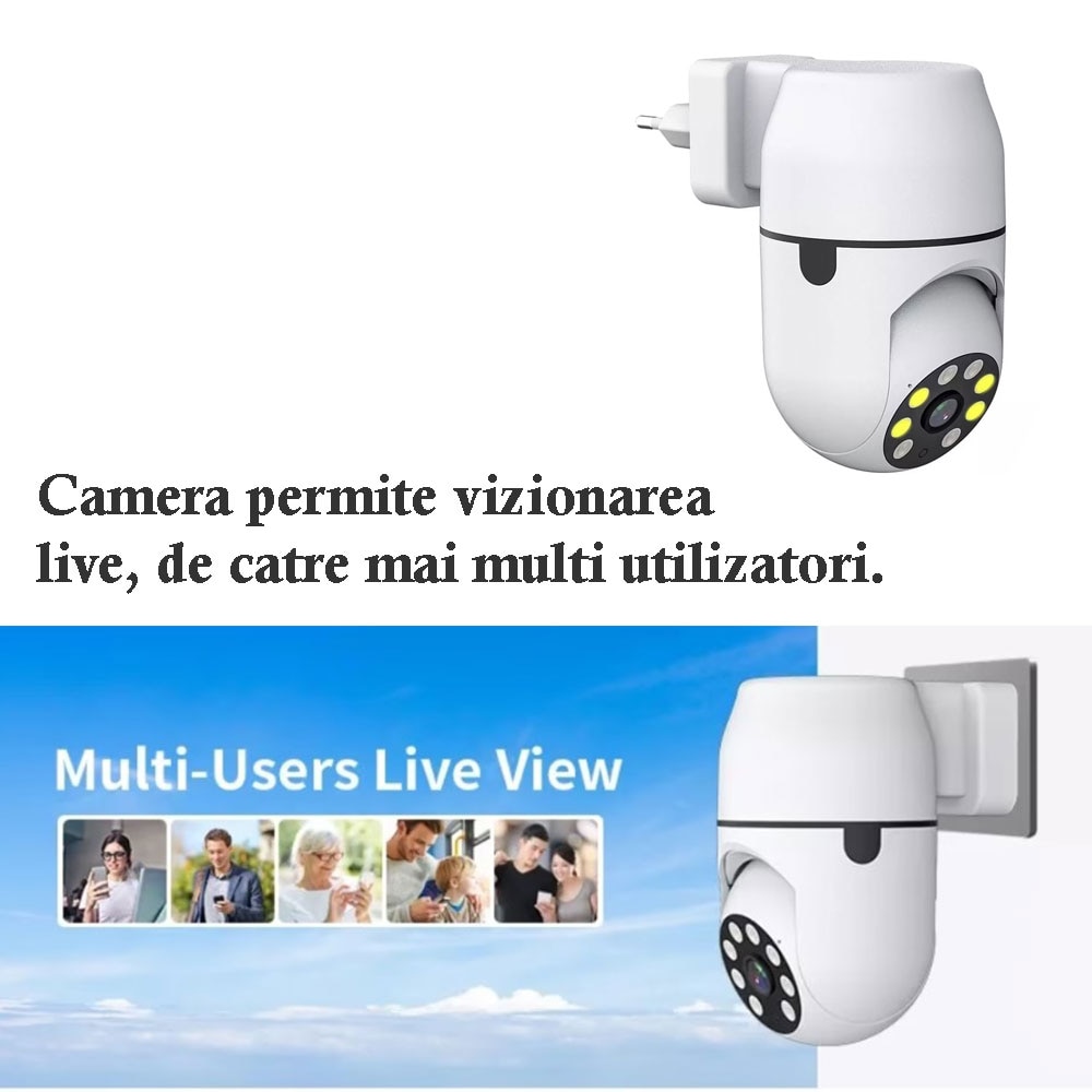 Camera de Supraveghere Inteligenta SIKS cu Alimentare Directa la Priza ...