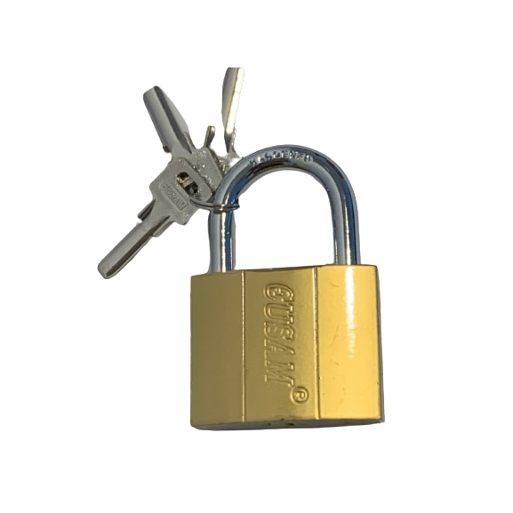 Lacat 63 mm galben cu 3 chei - eMAG.ro