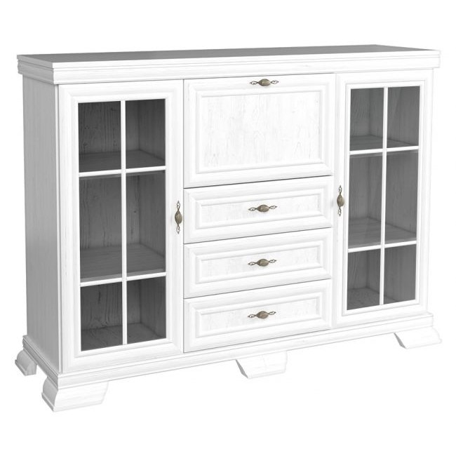 Comoda Kora KK6, Alb antichizat, 118x158x46 cm - eMAG.ro