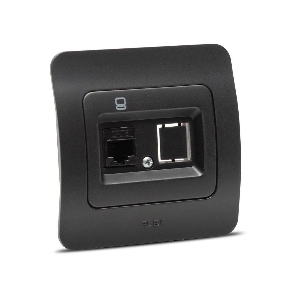 Priza UTP 1XRJ45, incastrata, gama Jazz, negru mat - eMAG.ro
