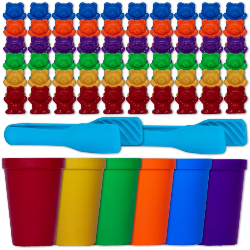 Joc educativ Ursuleti colorati de sortat si numarat cu pahare, Avaleea ...