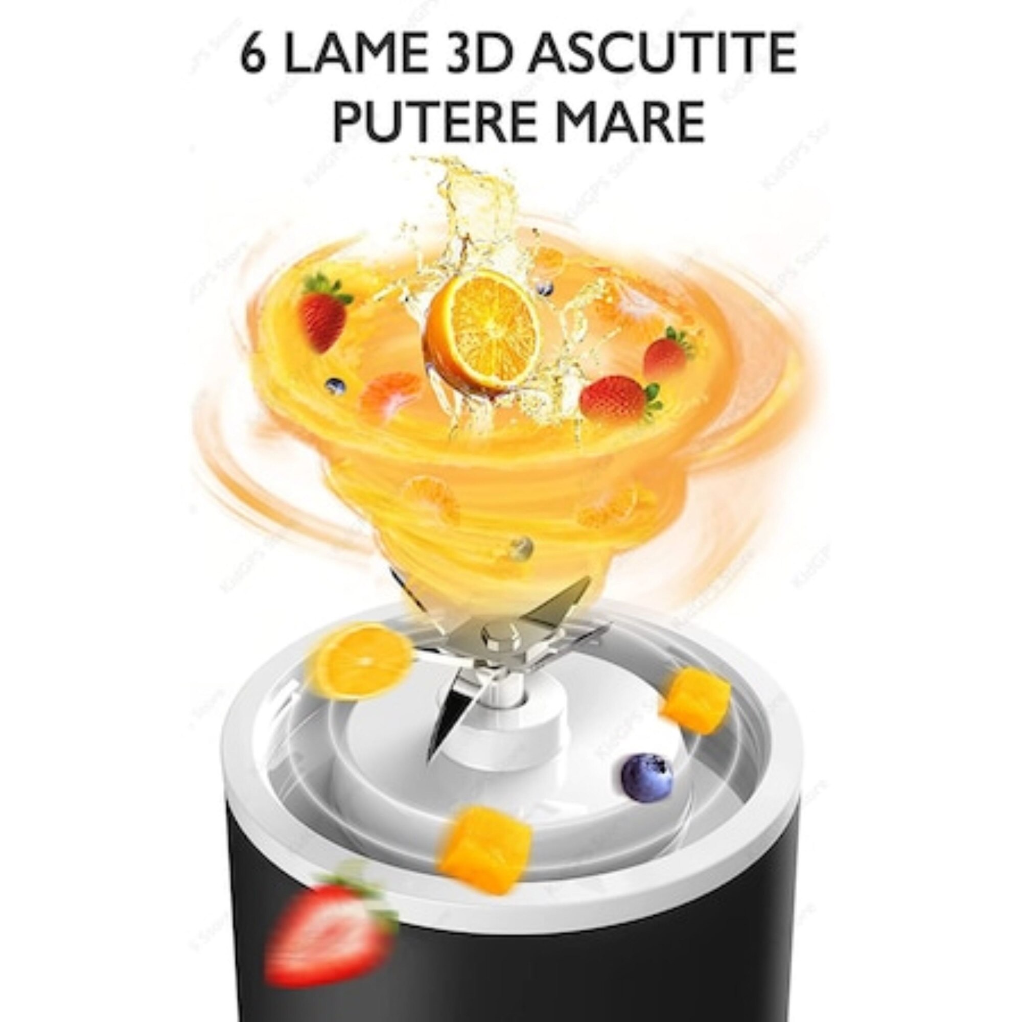 Mini Blender Electric, Kerisson Easy Mix, 80W, 20.000 RPM, portabil ...