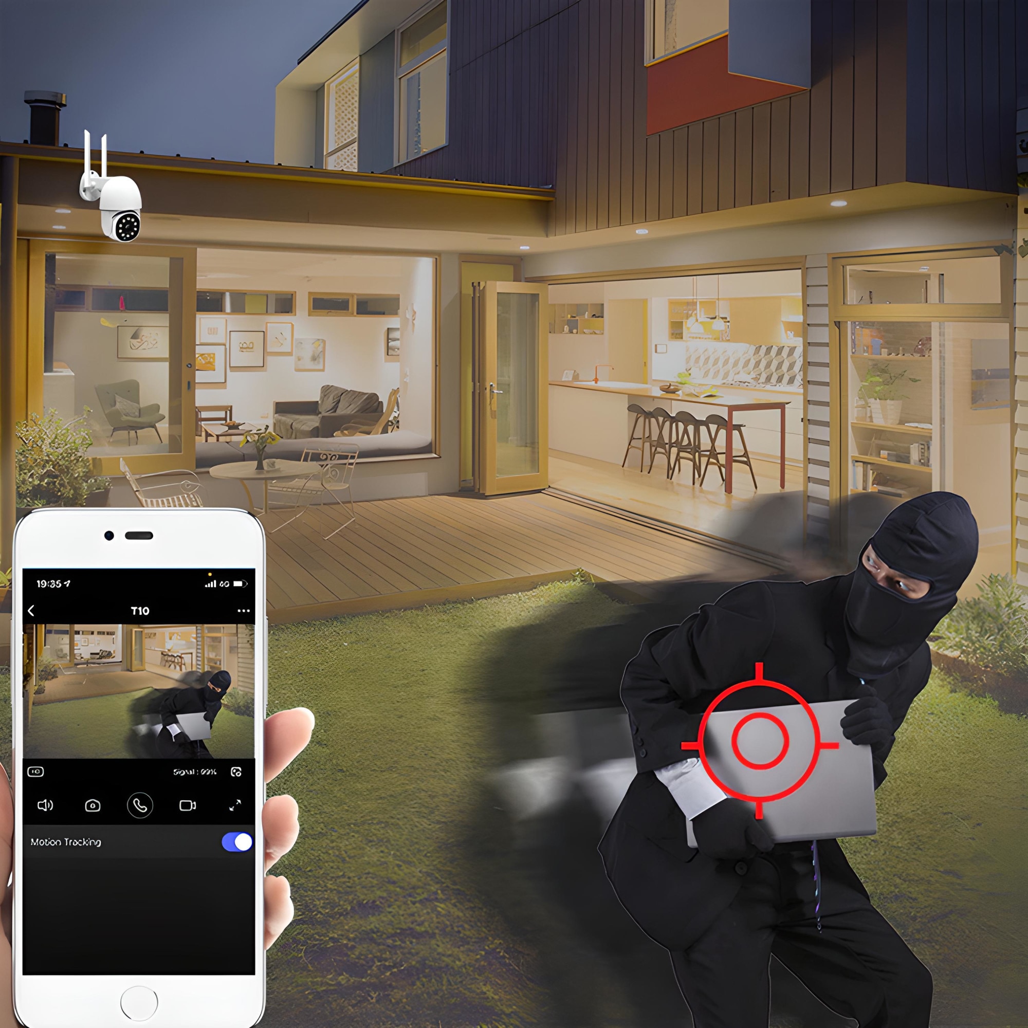 Camera de supraveghere IP WIFI, 2 MP, rotativa in exterior/interior ...