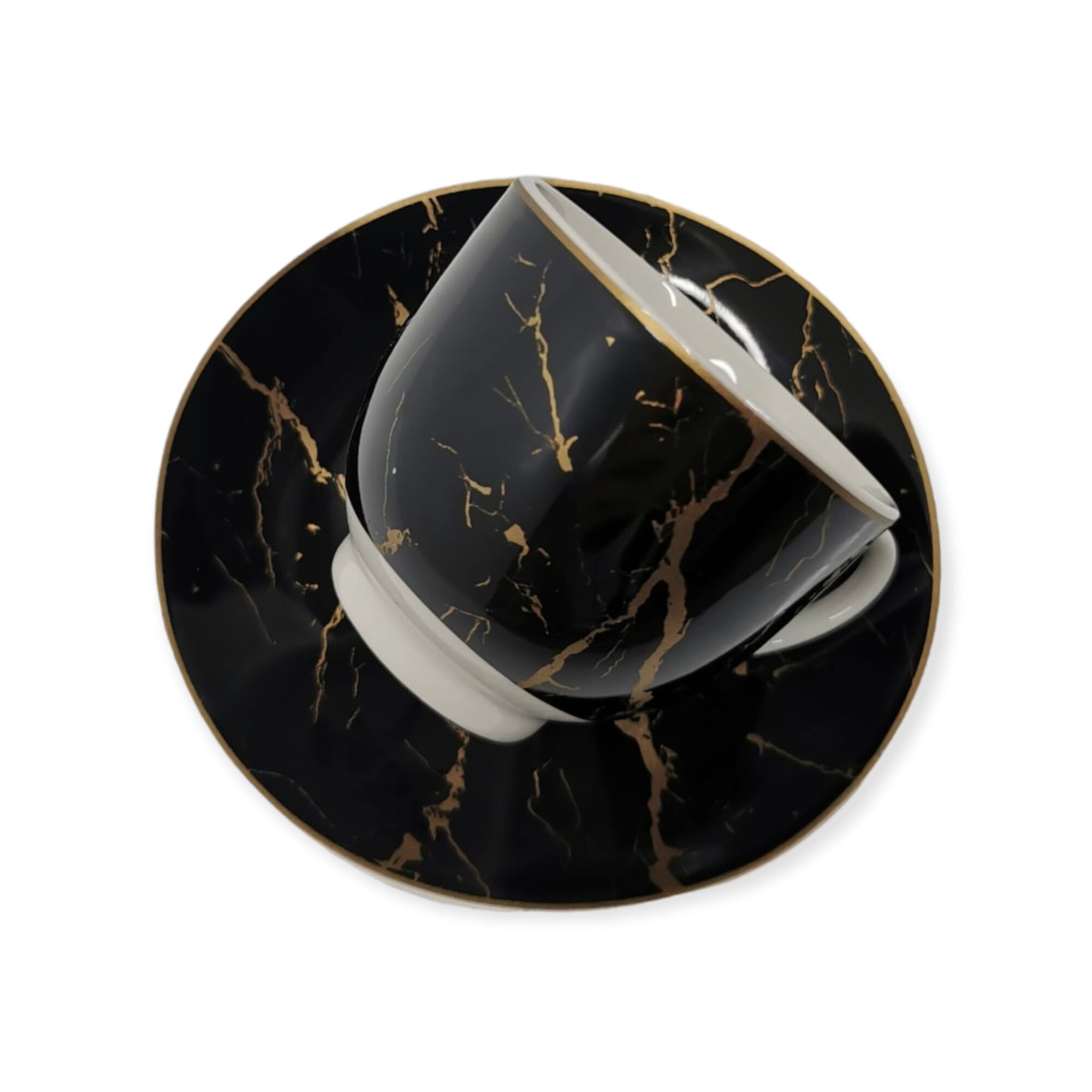 Set de 6 cesti cu farfurii, 180 ml Malooki Luxury Collection 4417 - eMAG.ro