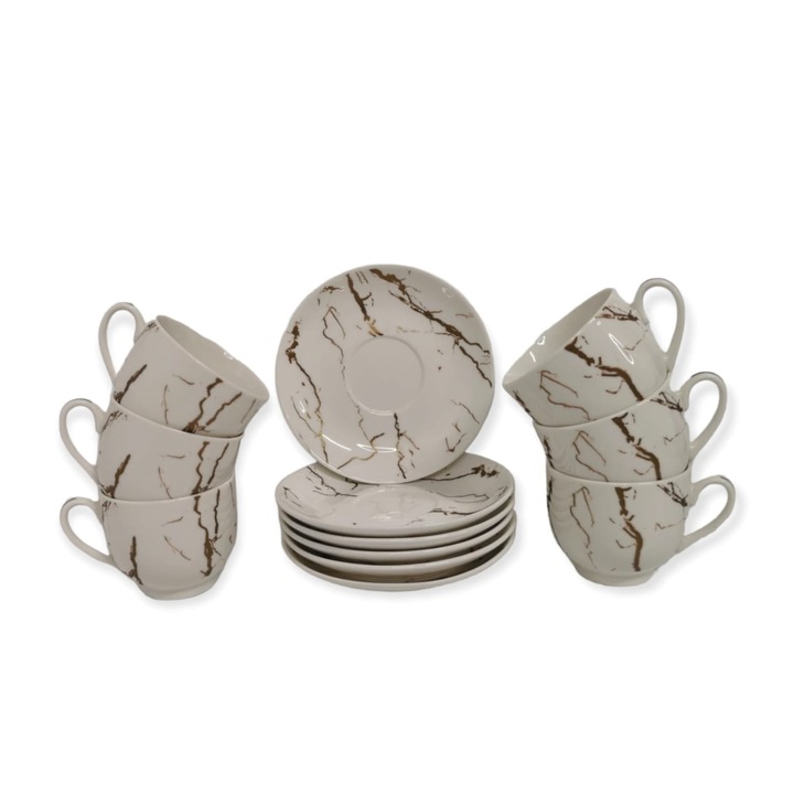 Set de 6 cesti cu farfurii 180 ml malooki luxury collection 4414 - eMAG.ro