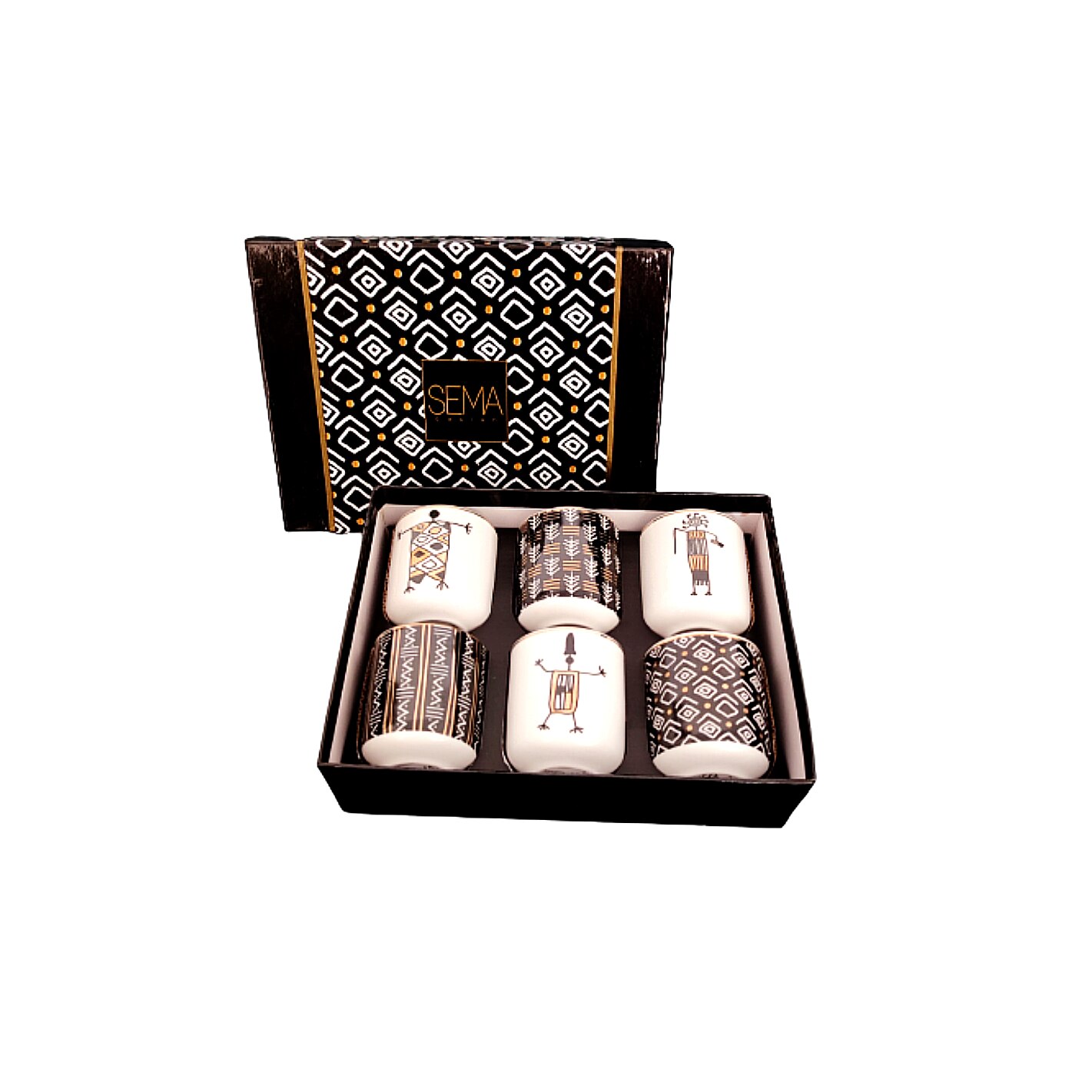 Set 6 pahare espresso, portelan, 100ml, SEMA Design - eMAG.ro