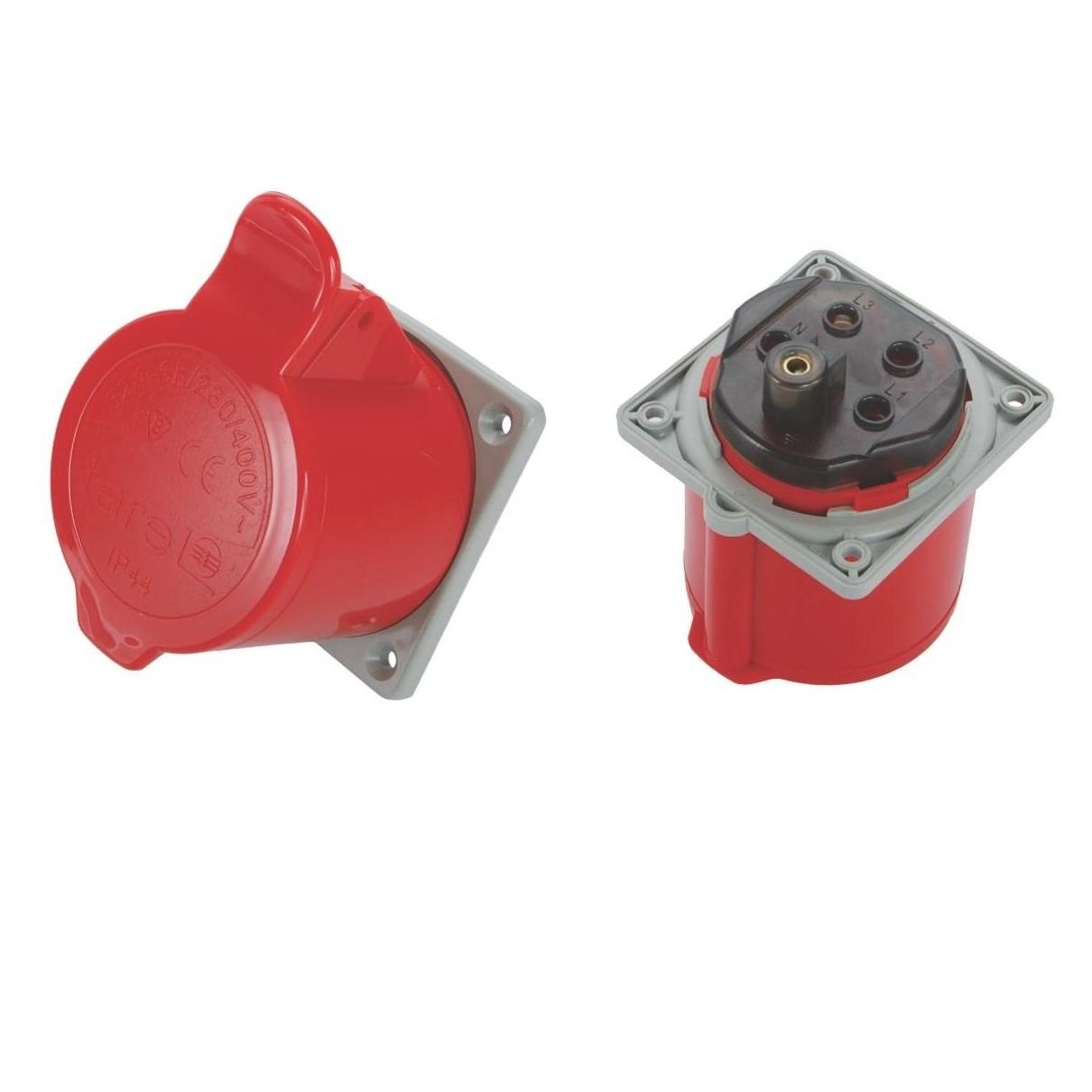 Priza, Tarel, 32A, 400V, 4p, Alb/Rosu - eMAG.ro