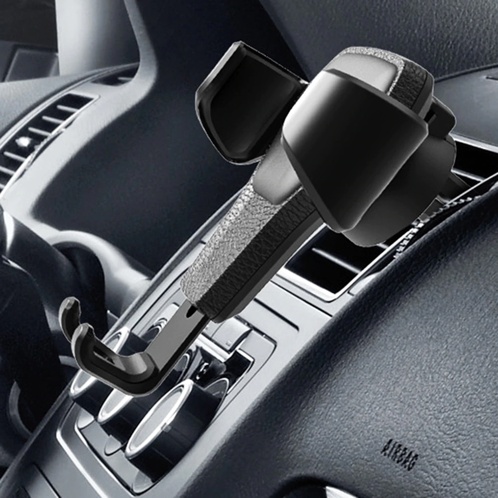 Suport telefon auto, negru, pentru aerisire, de la 4" la 6,5", plastic ...