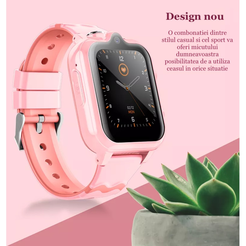 Ceas smartwatch copii GPS 4G, Merkie® D35, cu localizare GPS, WIFI ...