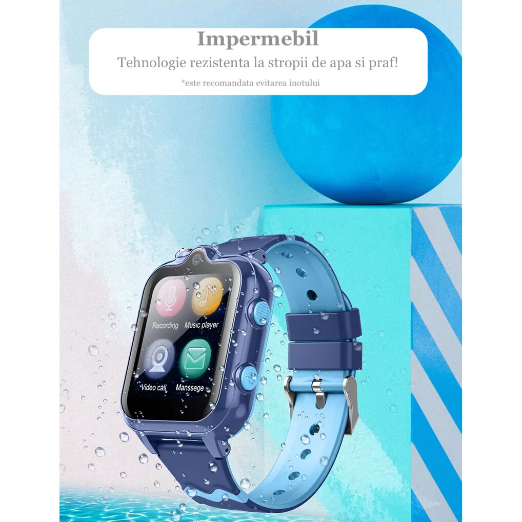 Ceas smartwatch copii GPS 4G, Merkie® D35, cu localizare GPS, WIFI ...