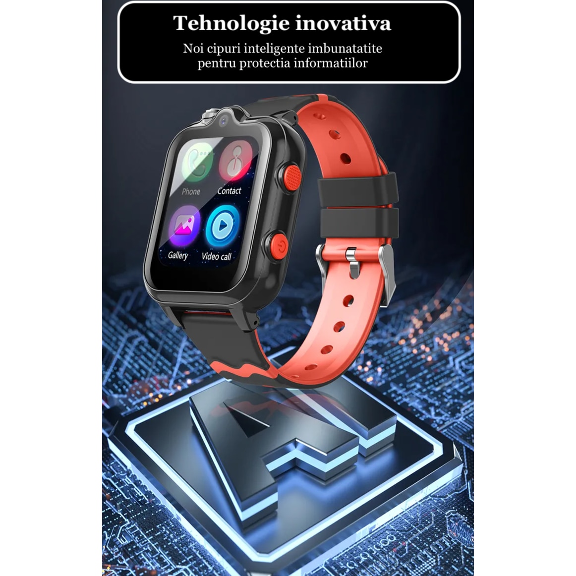 Ceas smartwatch copii GPS 4G, Merkie® D35, cu localizare GPS, WIFI ...