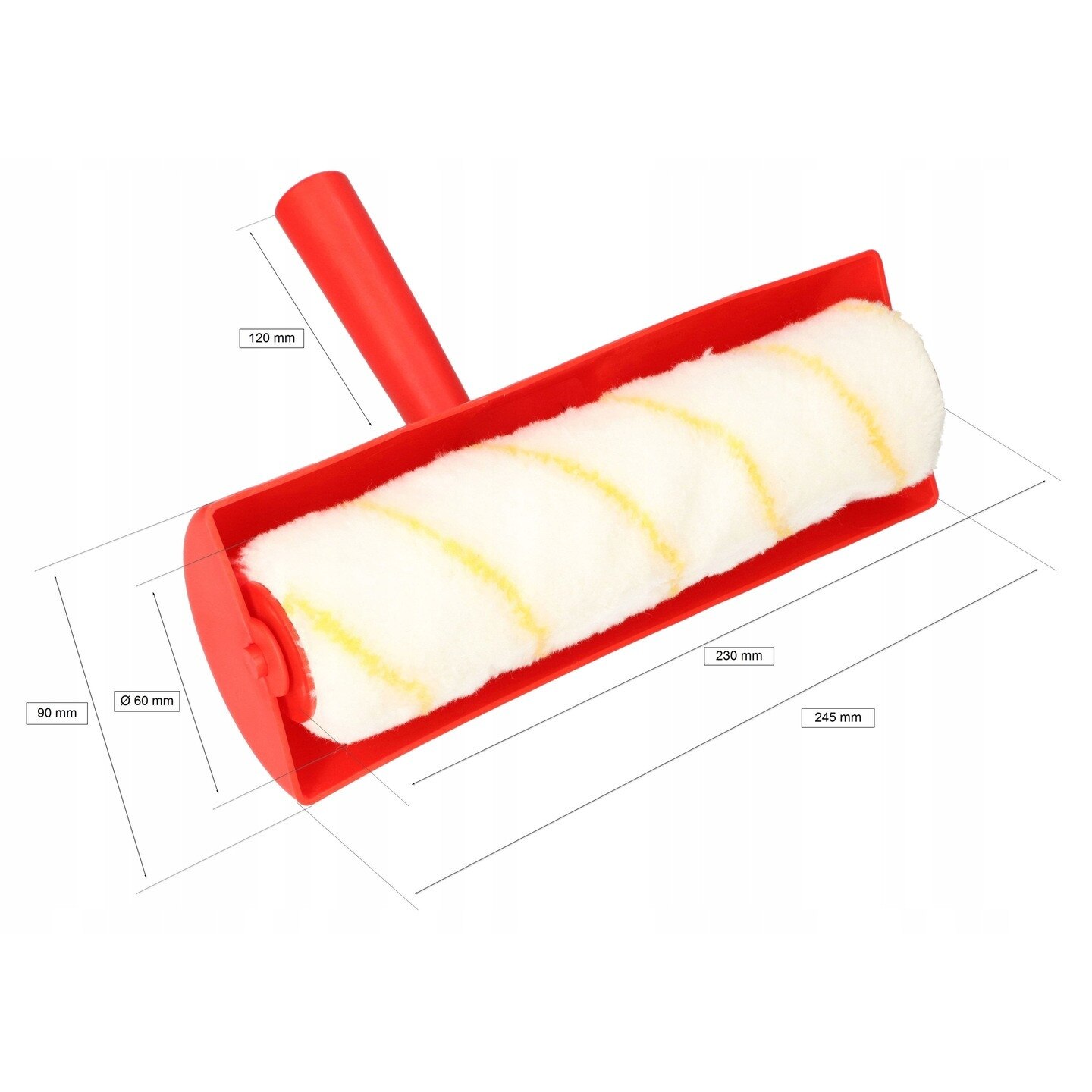 Rola trafalet, Kotarbau, Plastic/Fibra acrilica, 200 mm, Multicolor ...