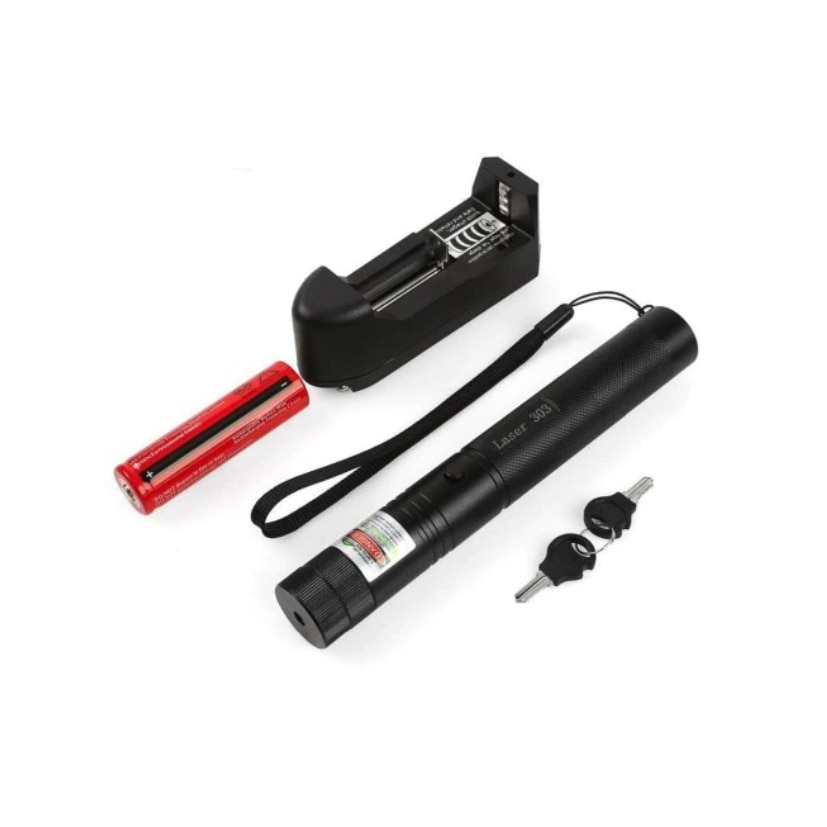 Laser Pointer Verde cu Acumulator Puternic Li-ion 6800 mAh, Raza 8 km ...