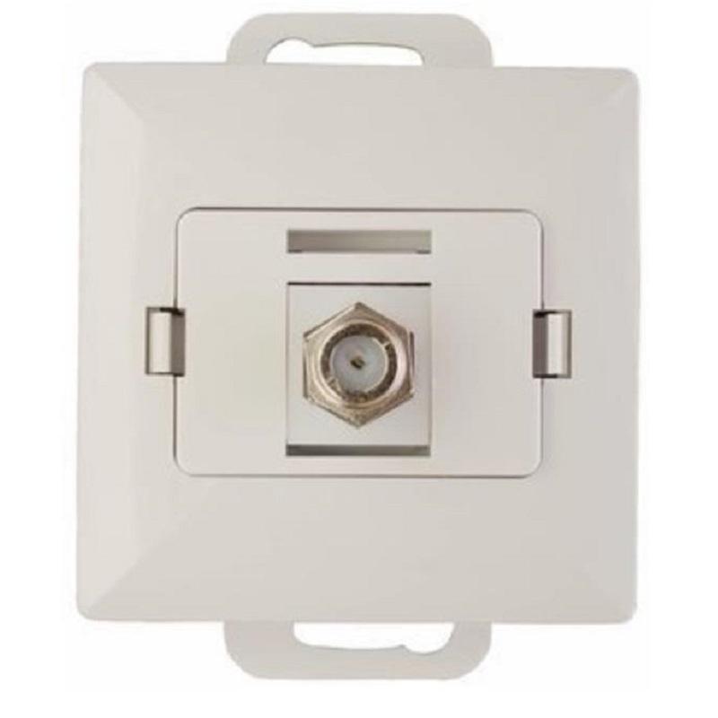 Priza pentru antena de tip F, Abex, ABS, Alb - eMAG.ro