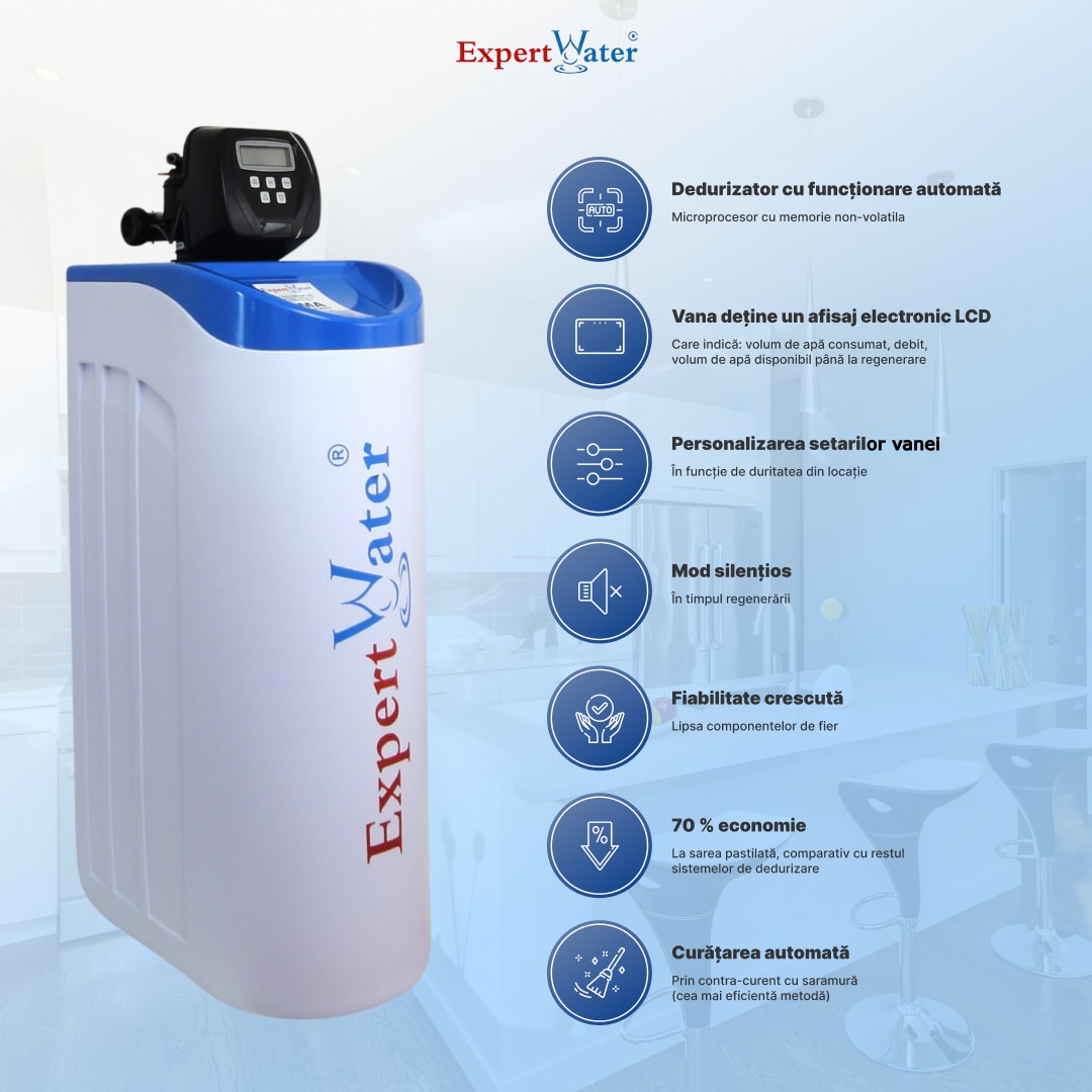Dedurizator de apa automat, EWS-25, 4-7persoane, reduce duritatea apei ...