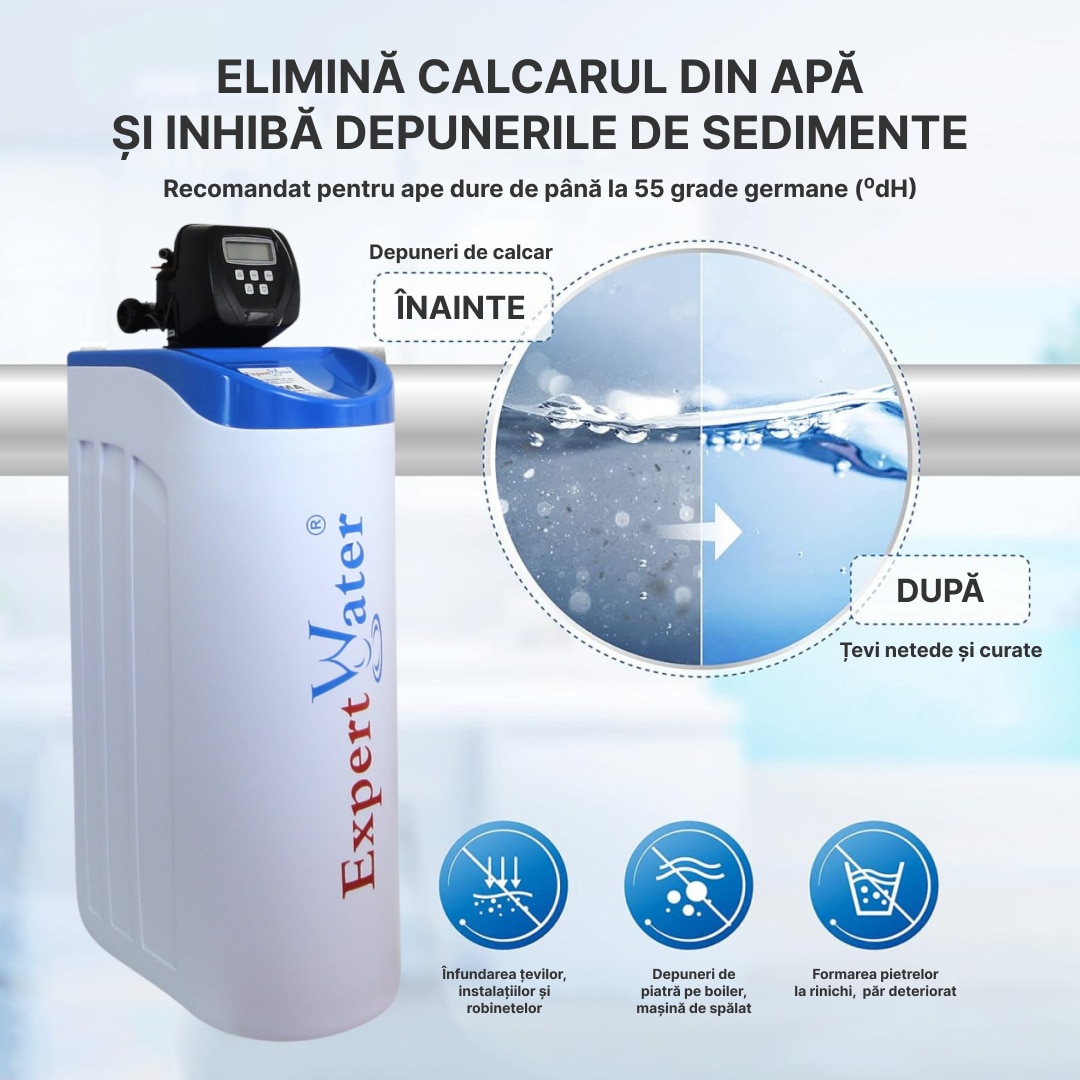 Dedurizator de apa automat, EWS-25, 4-7persoane, reduce duritatea apei ...