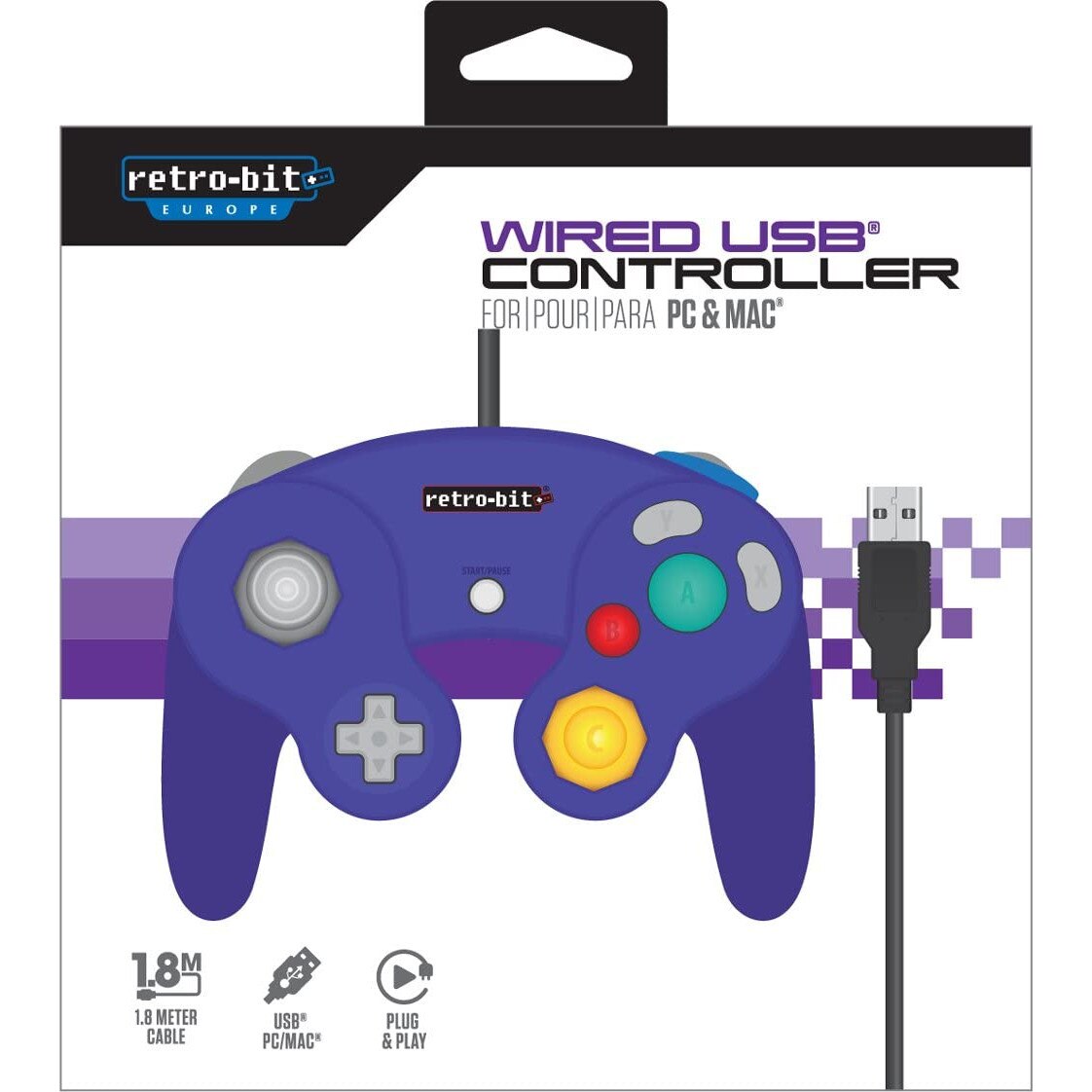 Controller Retrolink Gamecube Classic Controller Usb Purple Pc - eMAG.ro