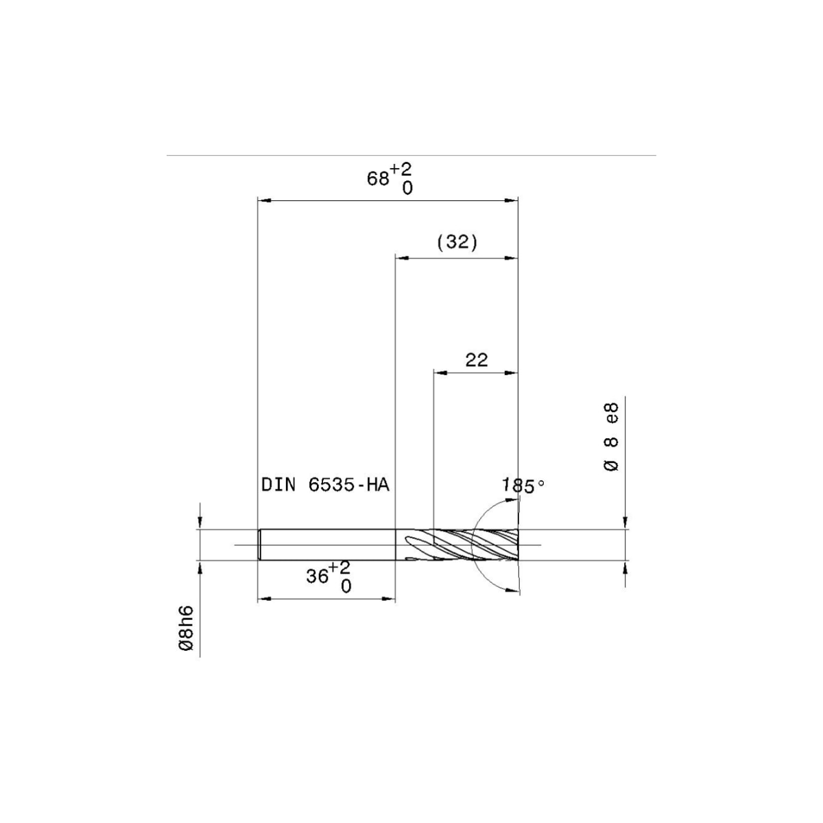 Freza Guhring 19978 VHM de carbura solida, Ø 10.000 mm, FIRE, Dreapta, 4 taisuri, DIN 6535-HA ...