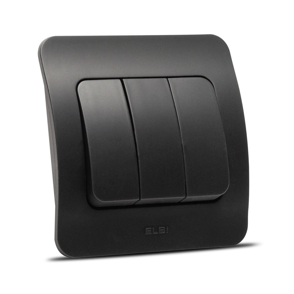 Intrerupator triplu, incastrat, 10A, gama Jazz, negru mat - eMAG.ro