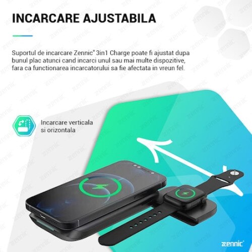 Incarcator Wireless, 3in1, Magentic, Smart Watch, Incarcare Rapida 15 W ...