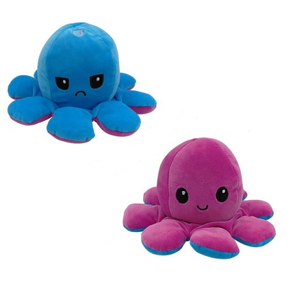 Caracatita de plus, cu o fata fericita si o fata trista, 20x20 cm ...