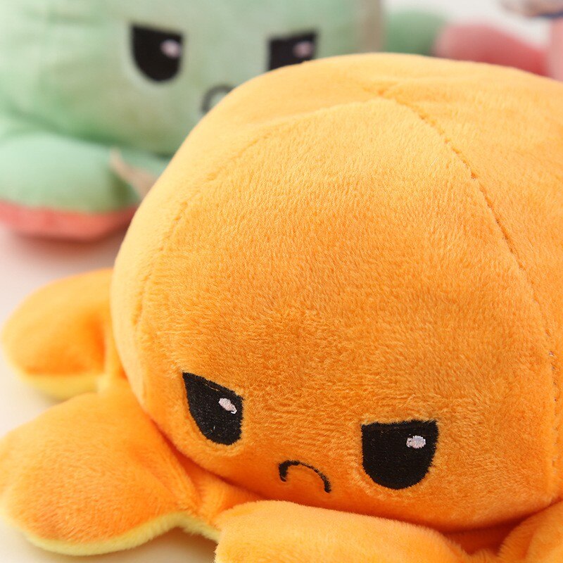 Caracatita de plus, cu o fata fericita si o fata trista, 20x20 cm ...