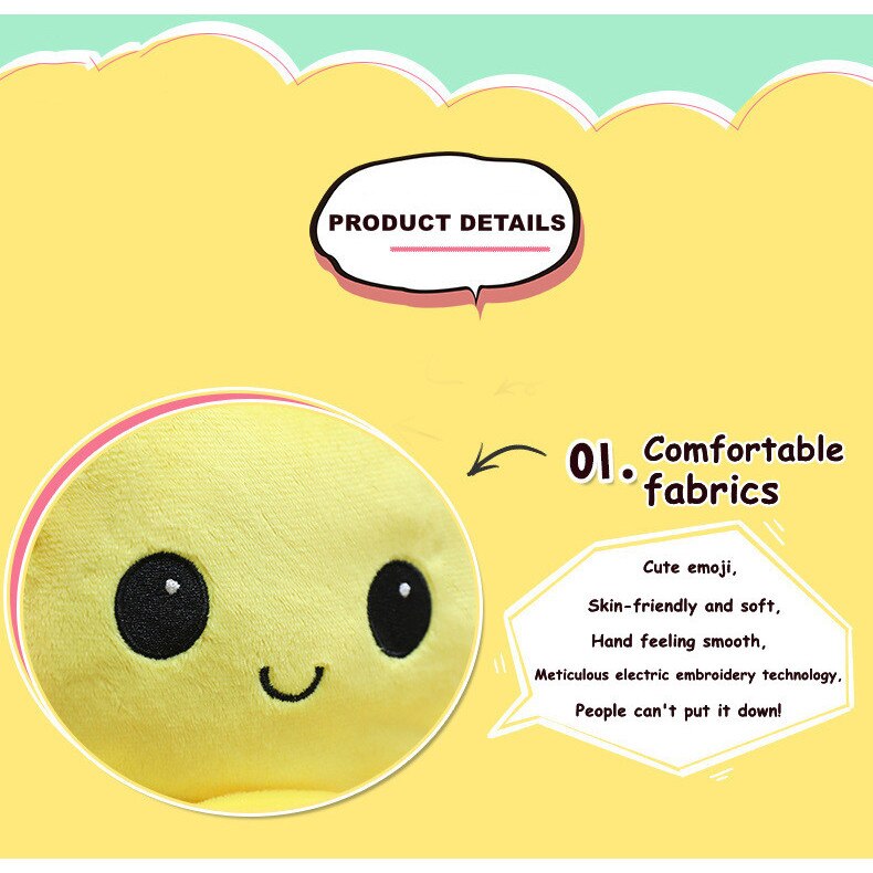 Caracatita de plus, cu o fata fericita si o fata trista, 20x20 cm ...