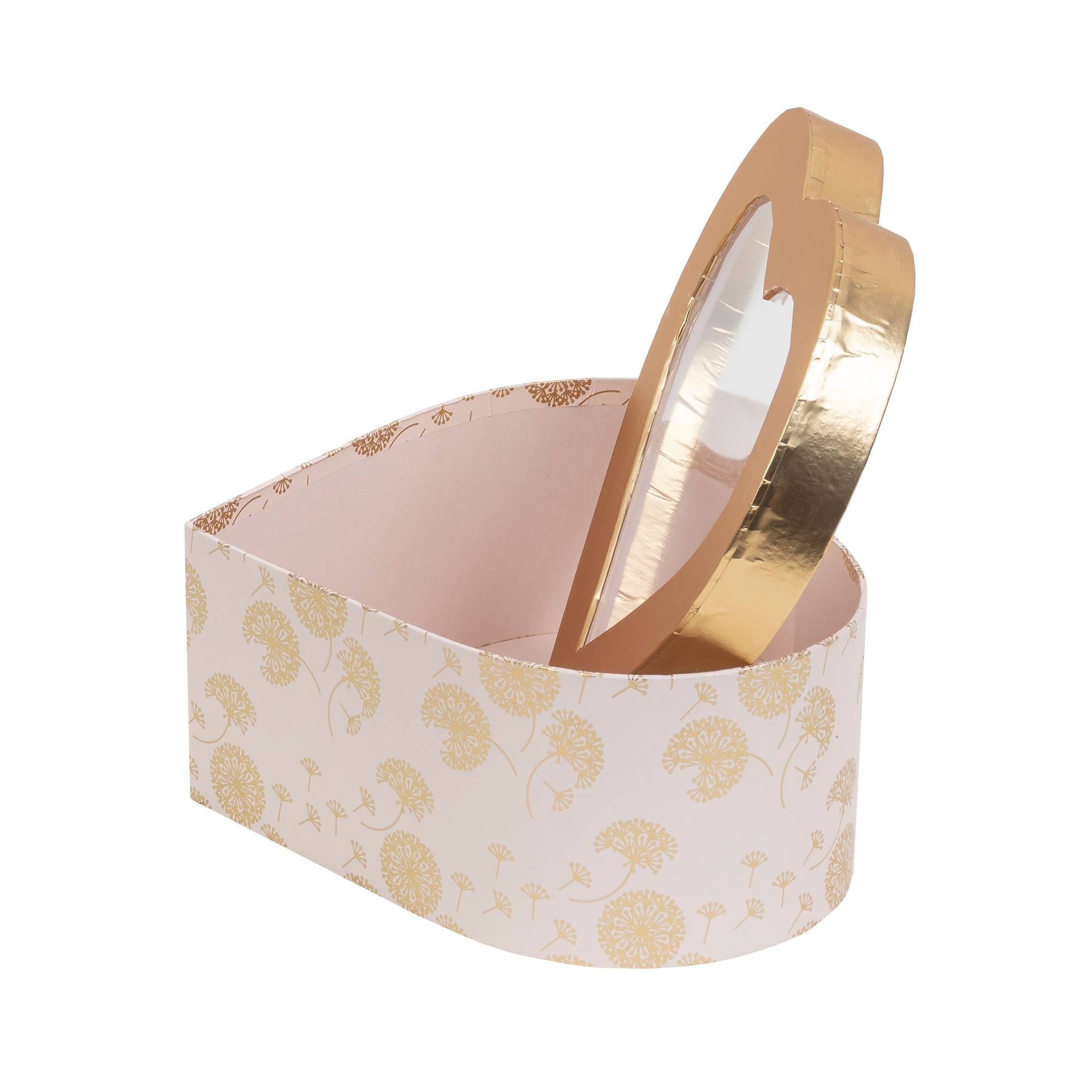 Set 3 cutii in forma de inima, roz cu capac transparent / CD4934_roz ...