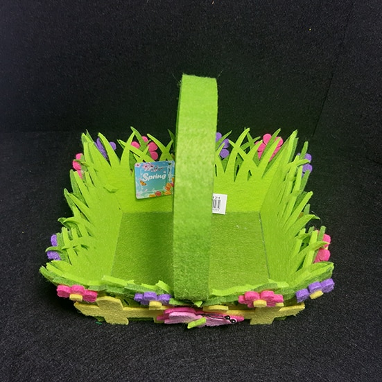 Cosulet de Paste multicolor cu flori si fluturas, 18x8 cm - eMAG.ro