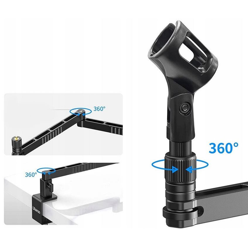 Suport microfon, rotativ, Ulanzi LS26, metal, negru - eMAG.ro