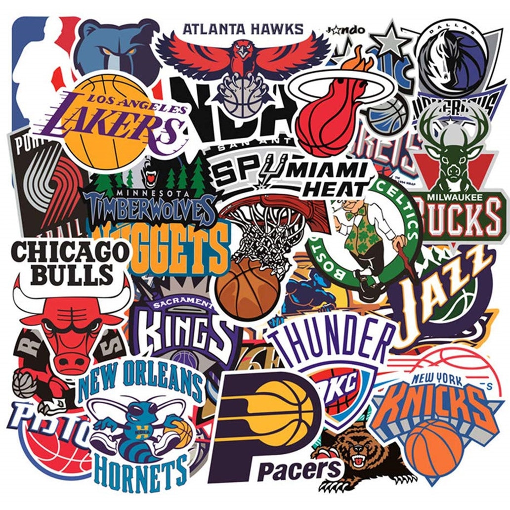 Set Stickere 32 bucati Waterproof Pvc, NBA basketball All Stars, 5 cm ...